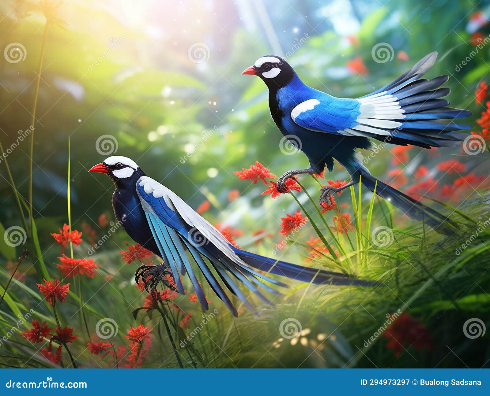 Red Billed Blue Magpie Made with Generative AI Illustration Stock ...