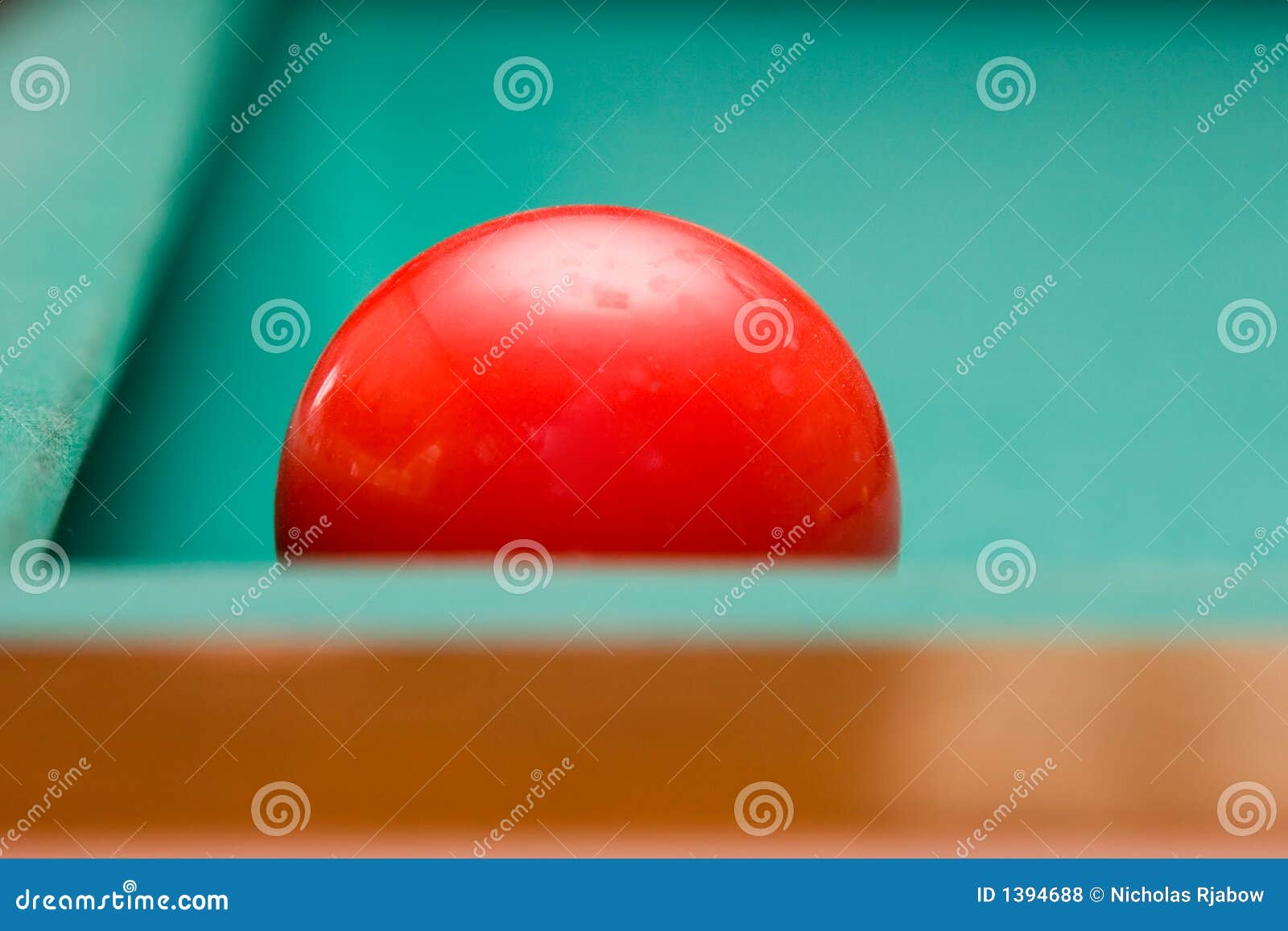 Red Billiard Ball stock photo. Image of cushion, french - 1394688
