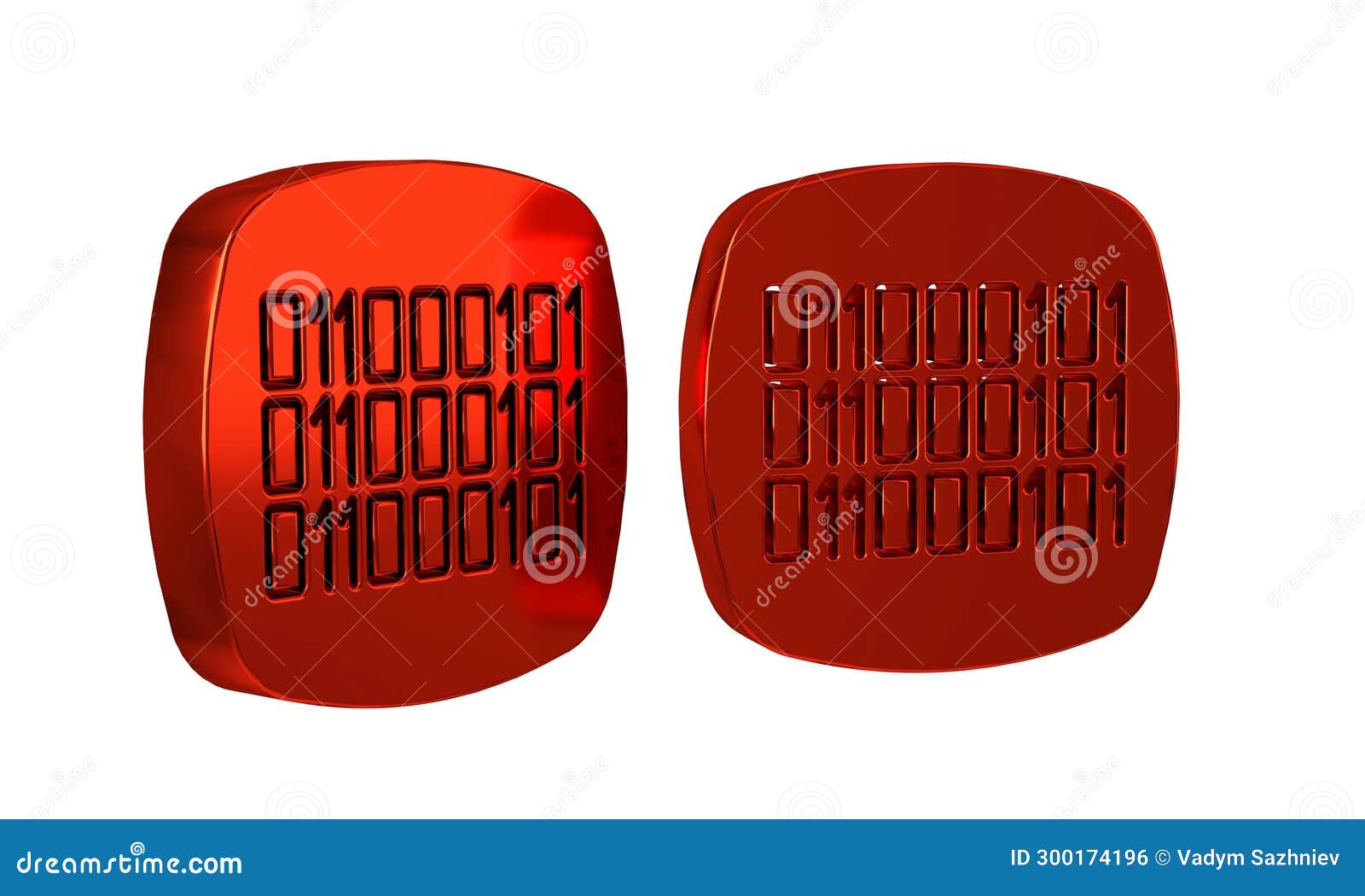 Red Binary Code Icon Isolated on Transparent Background. Stock ...