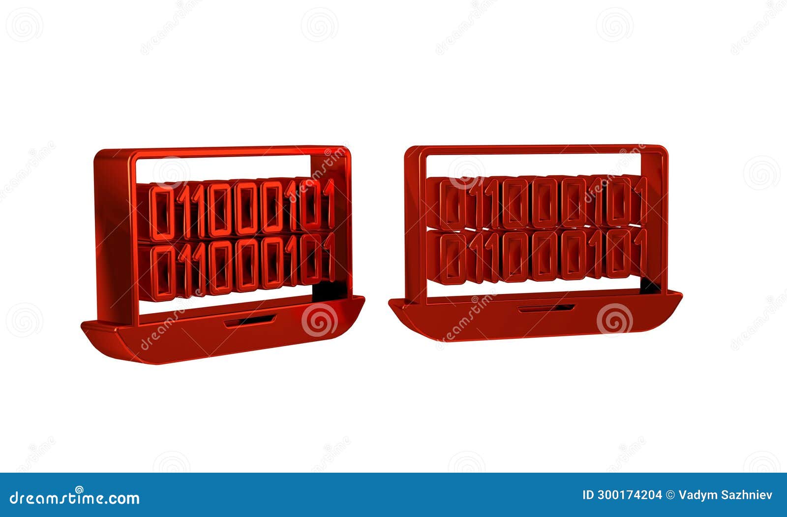 Red Binary Code Icon Isolated on Transparent Background. Stock ...