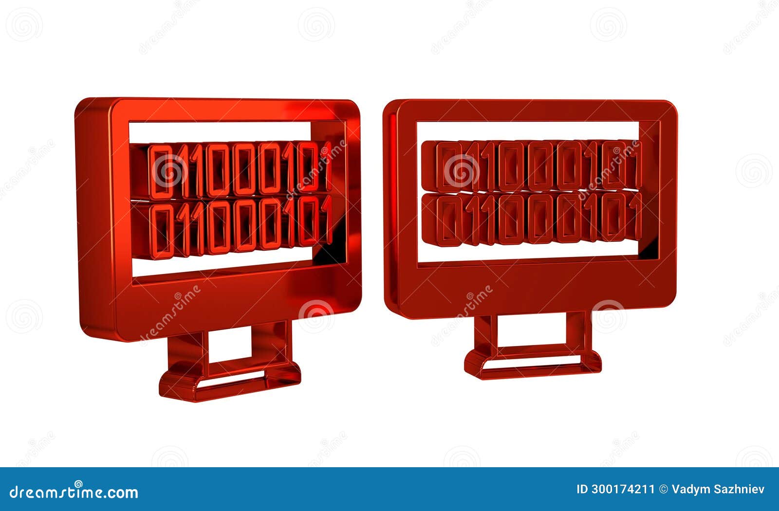 Red Binary Code Icon Isolated on Transparent Background. Stock ...