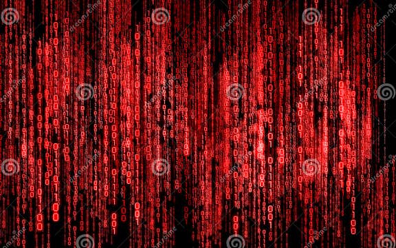 Red Binary Code - Matrix Style Background Stock Illustration ...