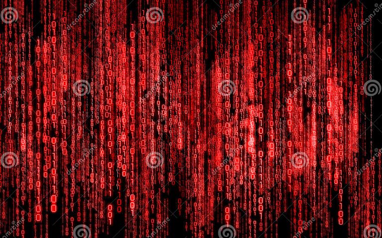 Red Binary Code - Matrix Style Background Stock Illustration ...
