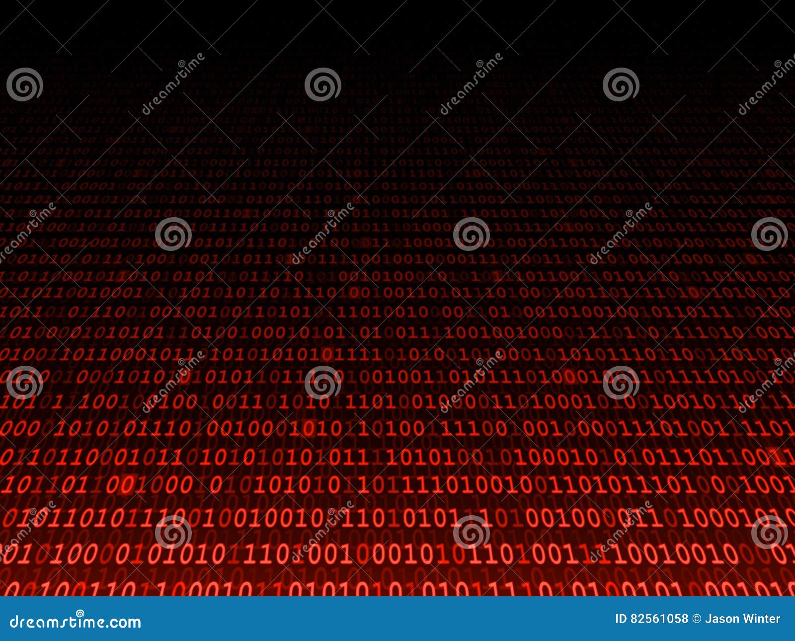 Red Binary Fading Up stock illustration. Illustration of programming ...