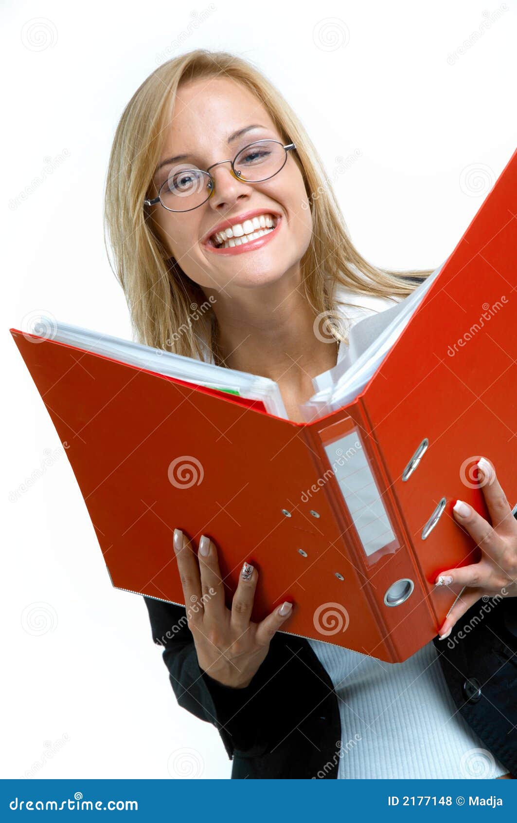 Red binder stock photo. Image of businesswoman, assistant - 2177148