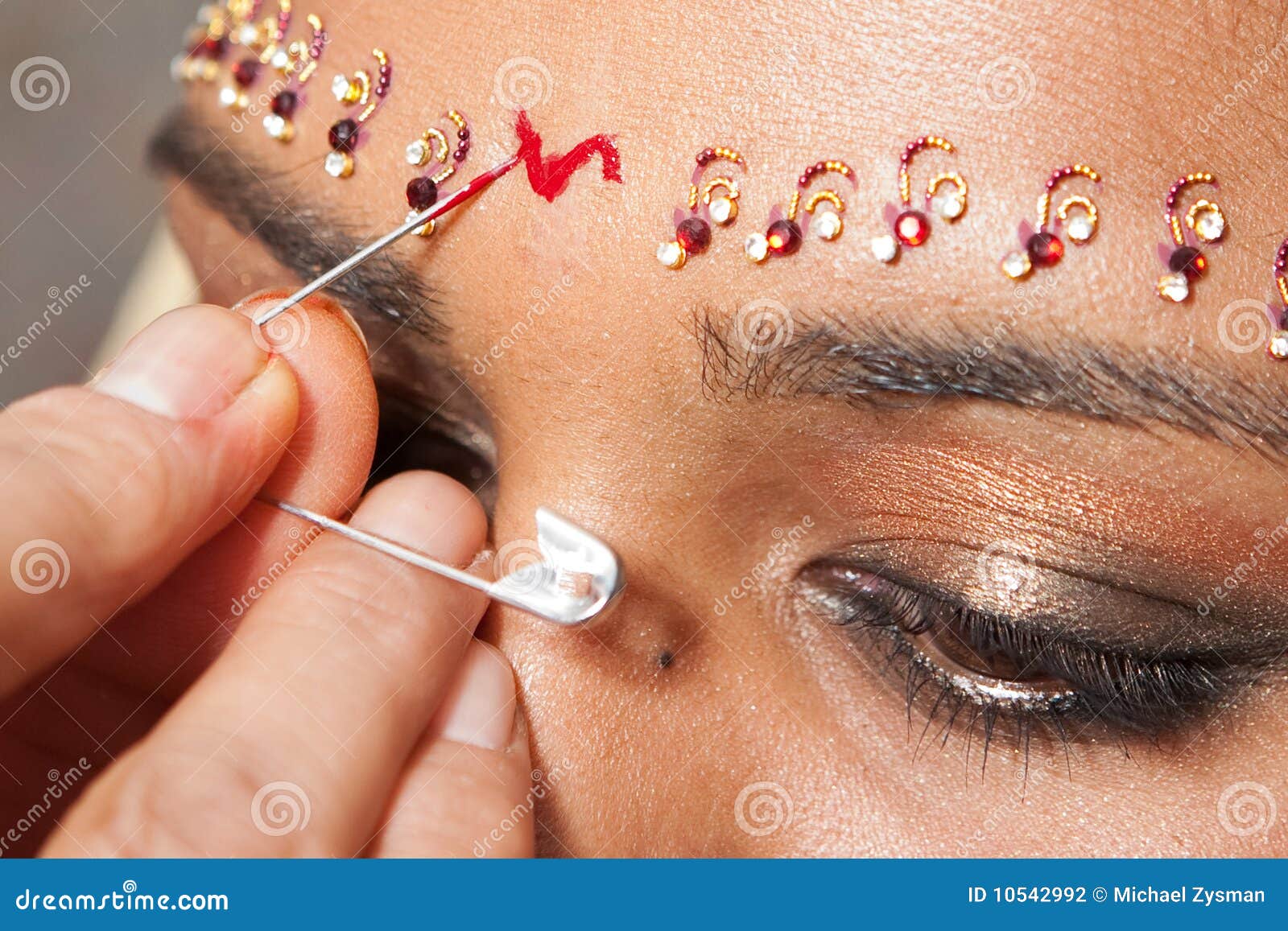 Red Bindi stock photo. Image of woman, face, beauty, hindu - 10542992