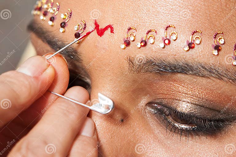 Red Bindi stock photo. Image of woman, face, beauty, hindu - 10542992