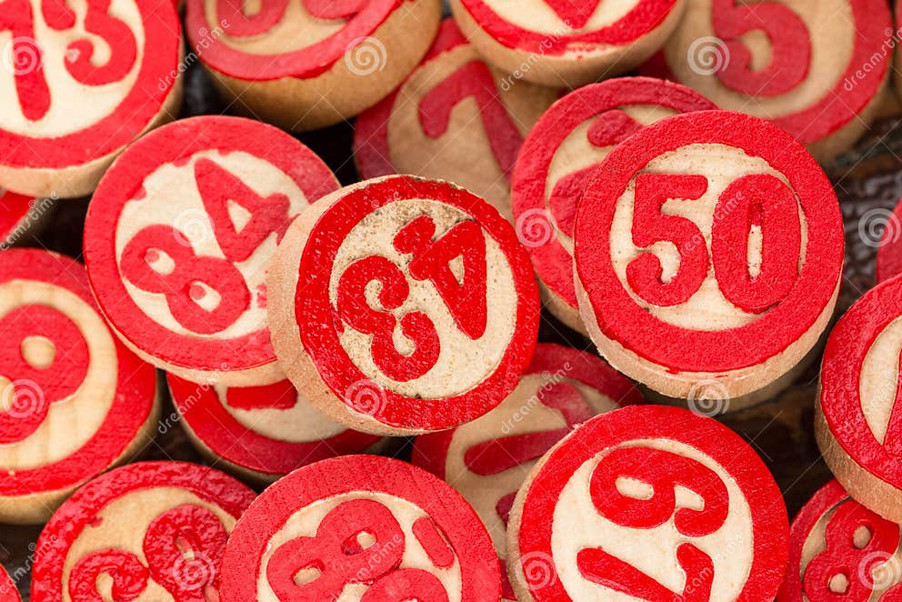 Red bingo numbers stock photo. Image of heap, lotto, chance - 78104018