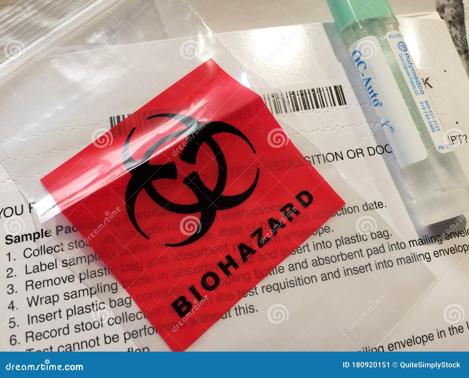 Red biohazard label mailer stock image. Image of mail - 180920151