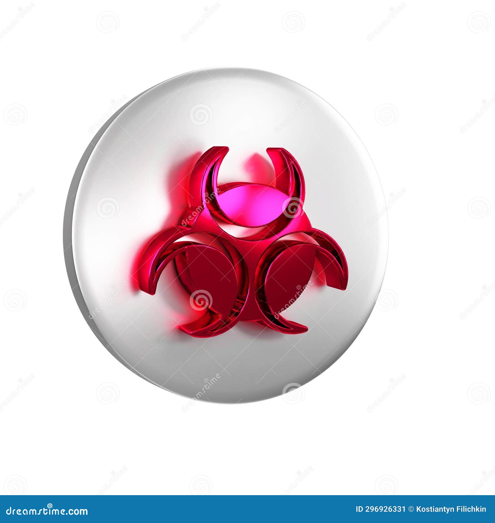 Red Biohazard Symbol Icon Isolated on Transparent Background. Silver ...