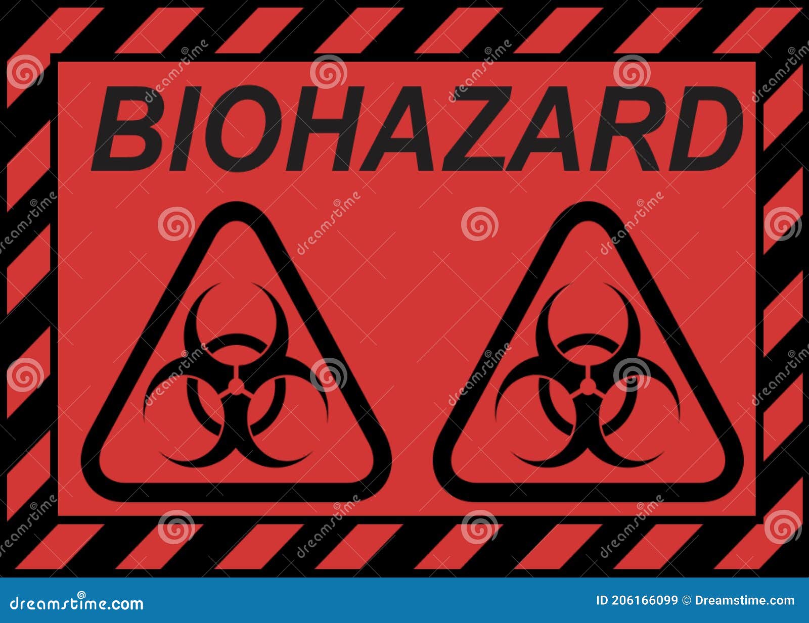 Red Biohazard Warning Sign and Label Stock Illustration - Illustration ...
