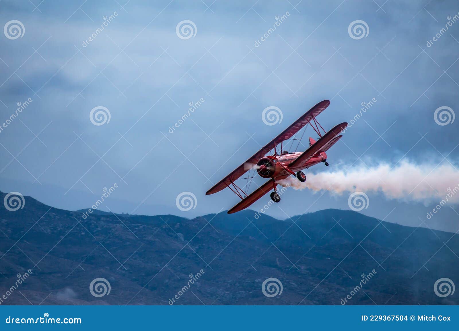 Red Biplane 2 stock photo. Image of flight, wing, sports - 229367504