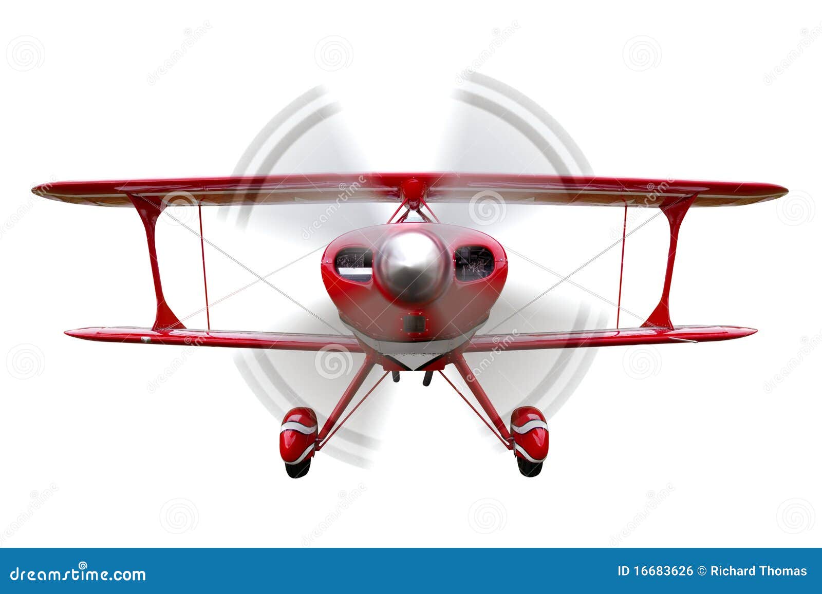 Red Biplane Flying Isolated Stock Illustration - Illustration of ...