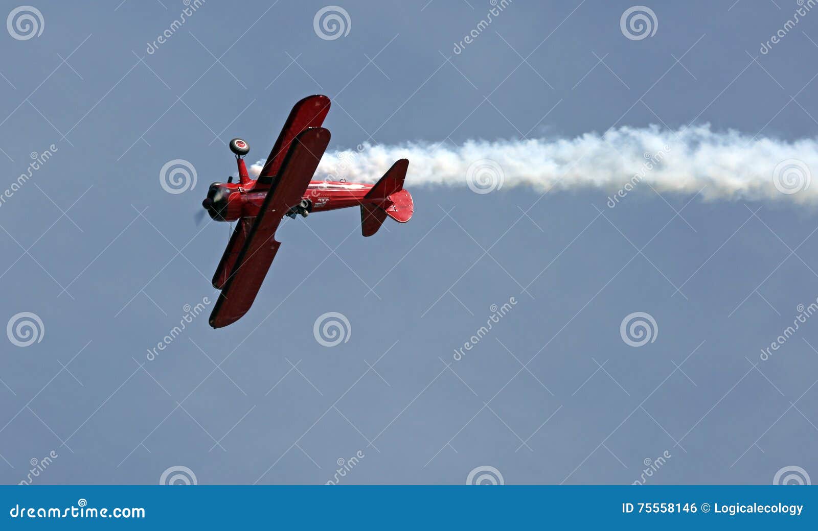 Red Biplane Loop at EAA AirVenture Airshow Editorial Photo - Image of ...