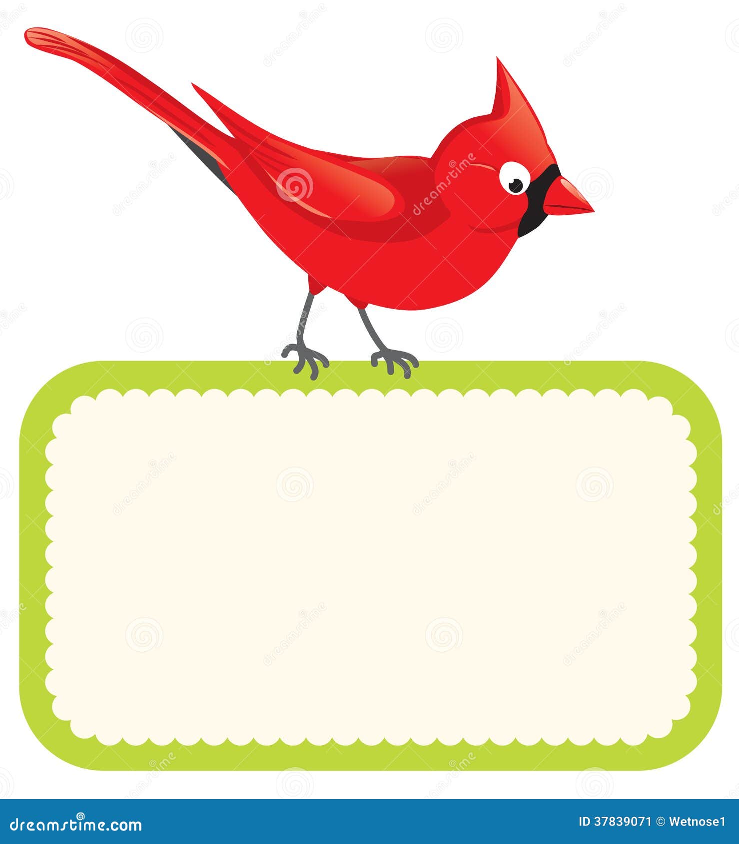 Red bird with blank sign stock vector. Illustration of editable - 37839071