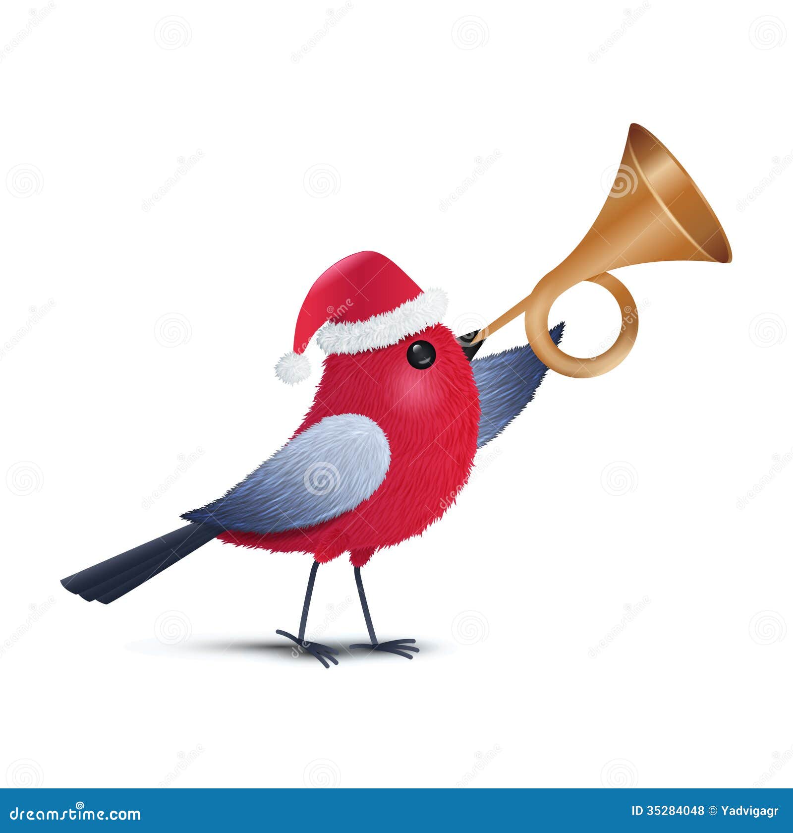 A Red Bird Blowing a Trumpet Stock Vector - Illustration of playing ...