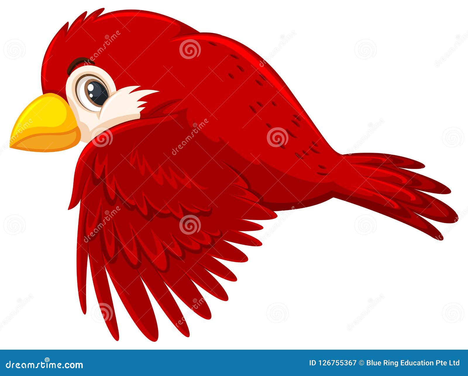 A red bird flying stock vector. Illustration of design - 126755367