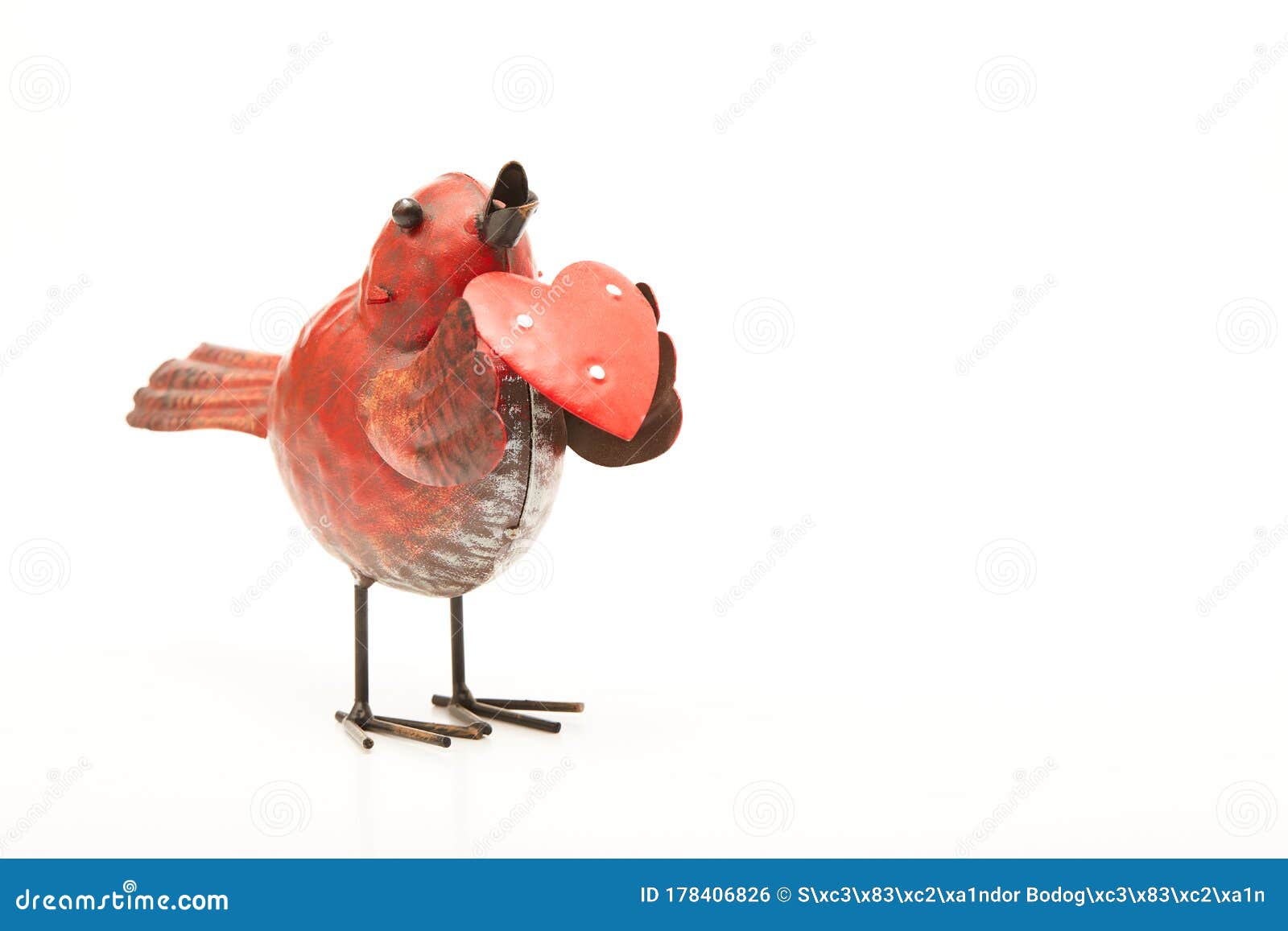 Red bird with a red heart stock photo. Image of home - 178406826
