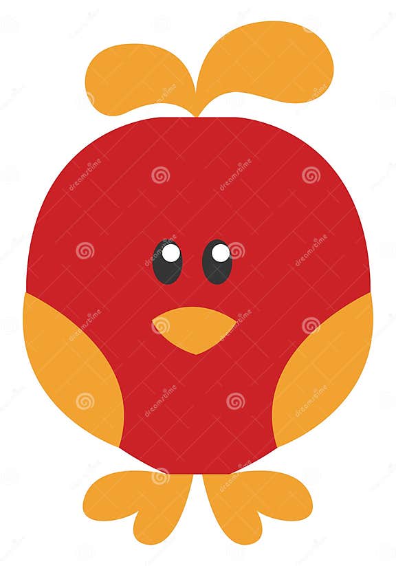 Red bird, icon stock vector. Illustration of element - 260373300