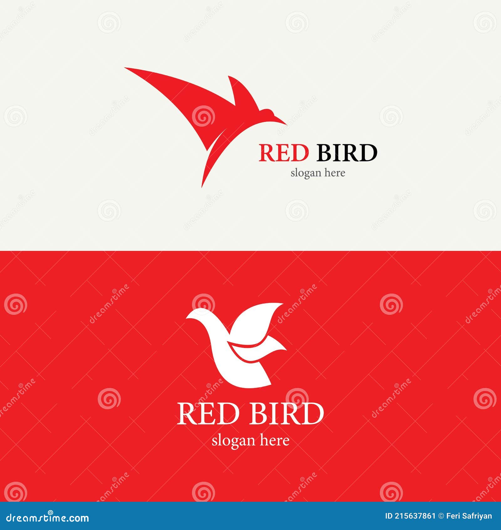 Red bird logo template stock vector. Illustration of collection - 215637861