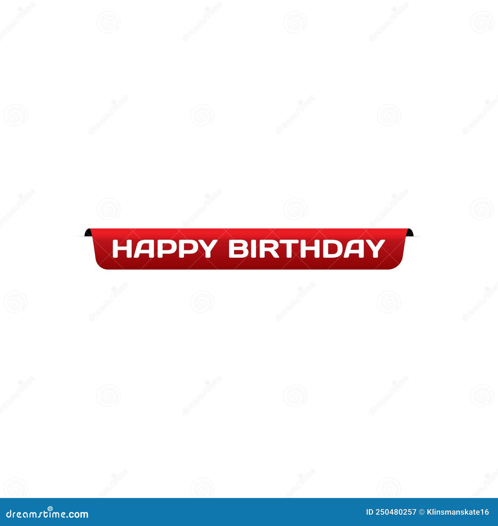 Red Birthday Banner Element Design Isolated Stock Vector - Illustration ...