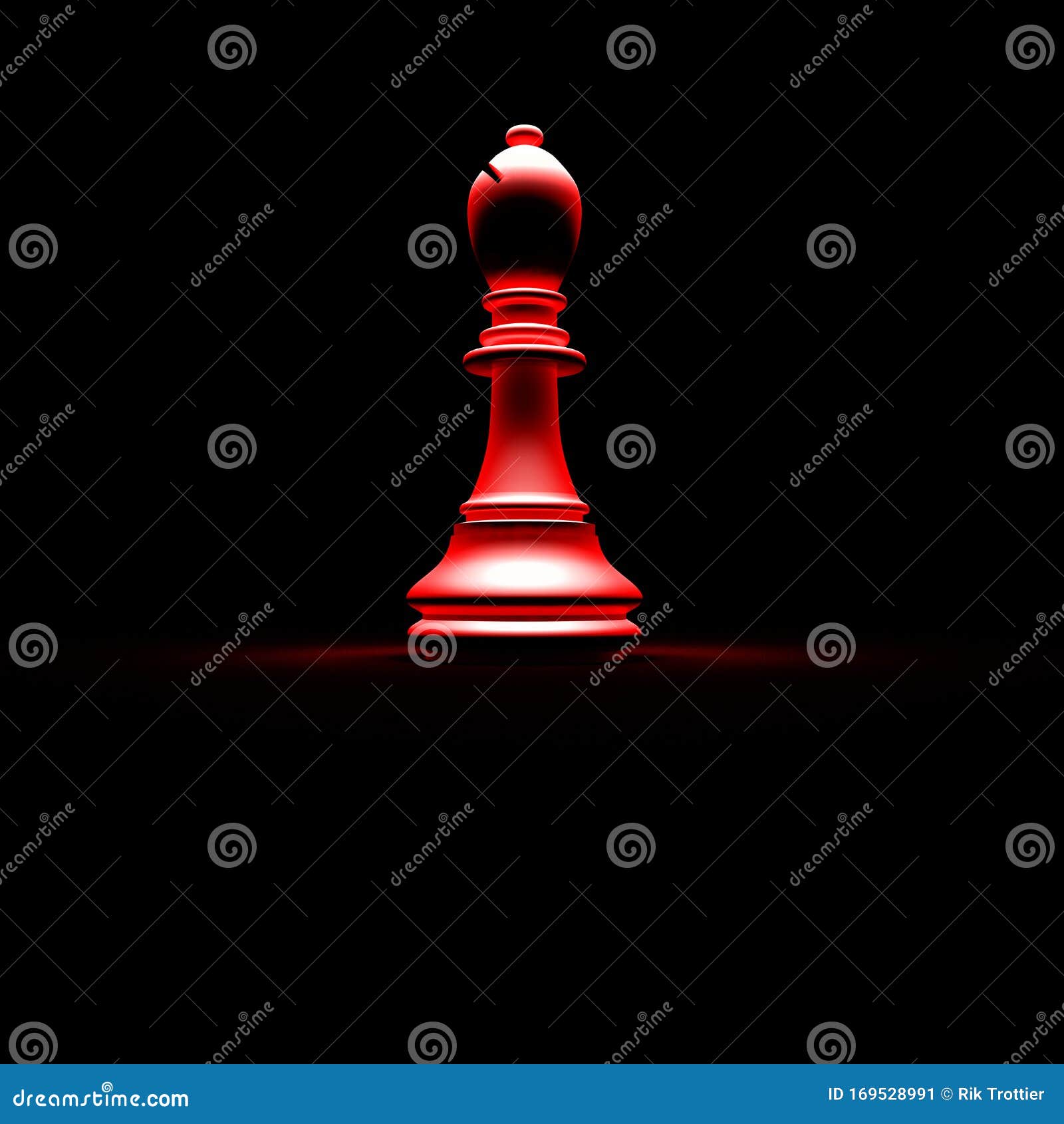 Red Bishop chess piece stock illustration. Illustration of powerful ...