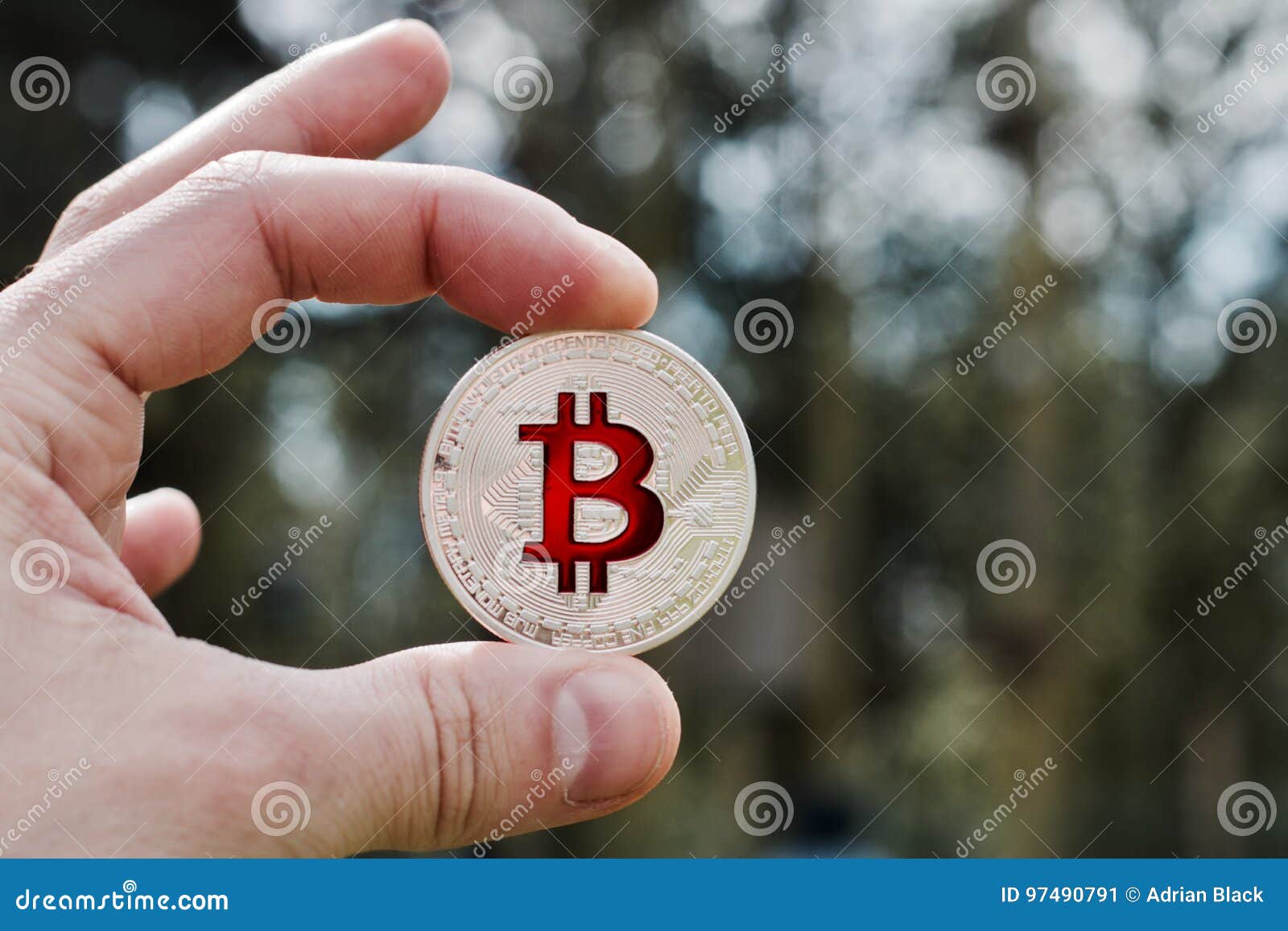 Red bitcoin coin stock image. Image of business, nature - 97490791