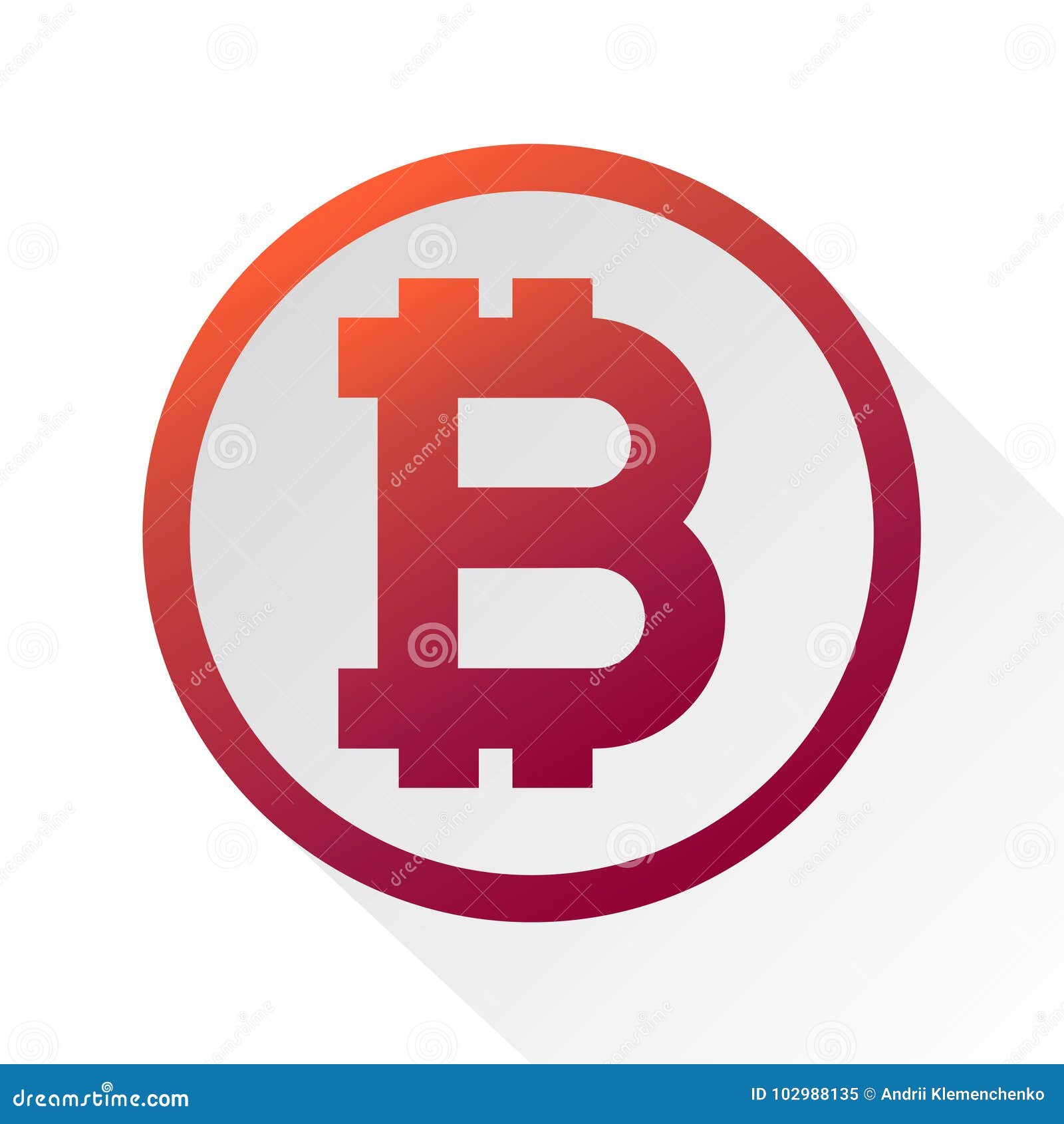 Red Bitcoin on White Background. Vector Image. Stock Vector ...