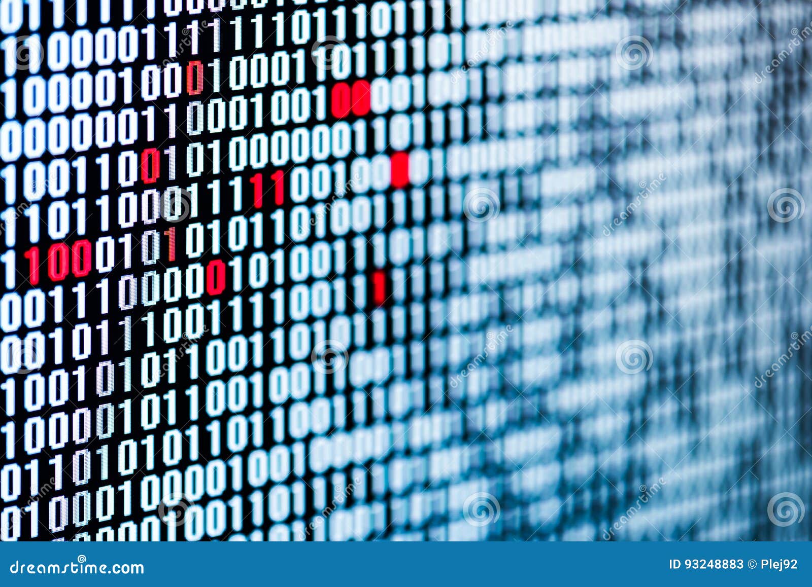 Red Bits - Data Corruption - Bit Sequence - Screen Stock Image - Image ...