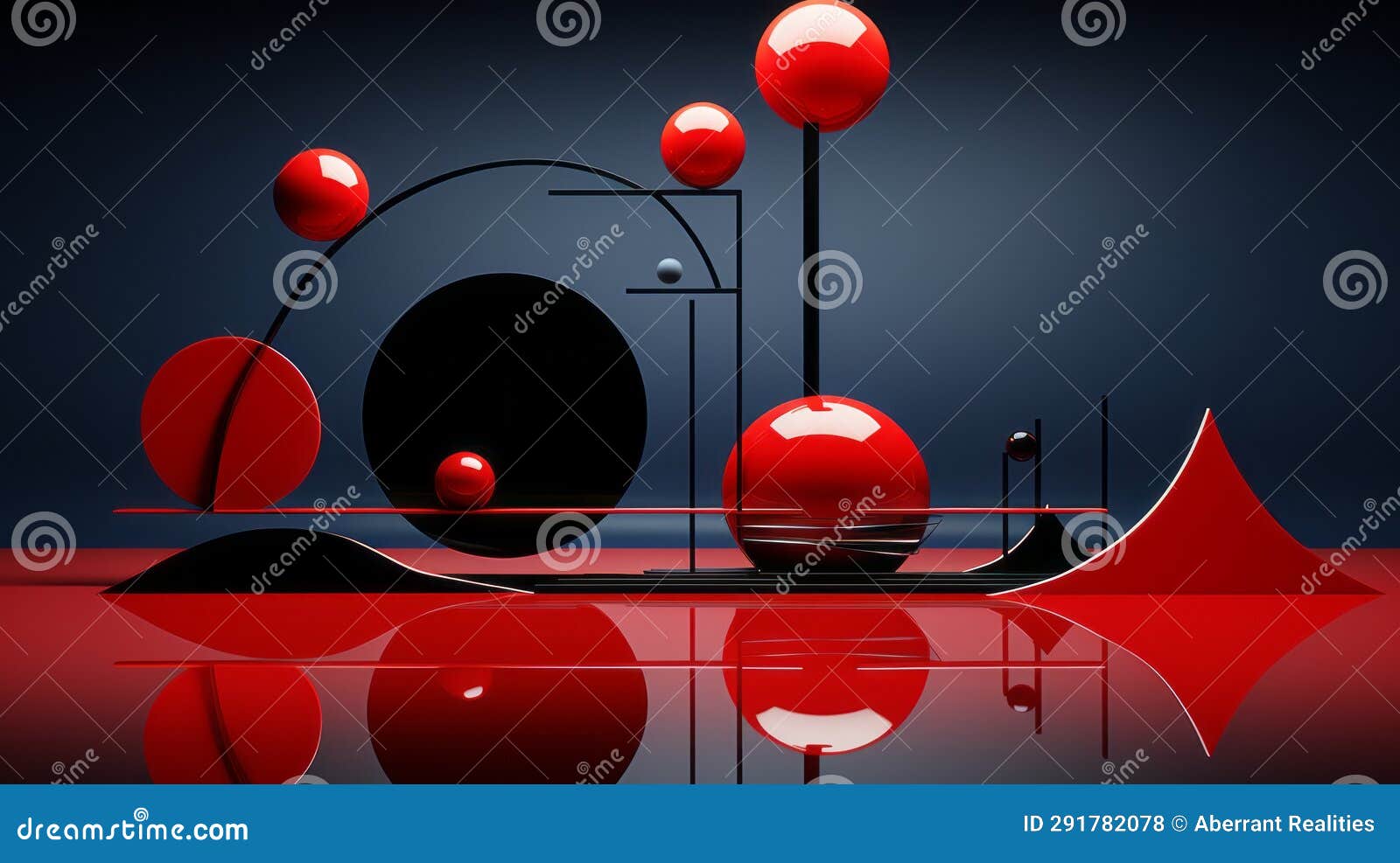 A Red and Black Abstract Art Piece on a Black Background Stock ...