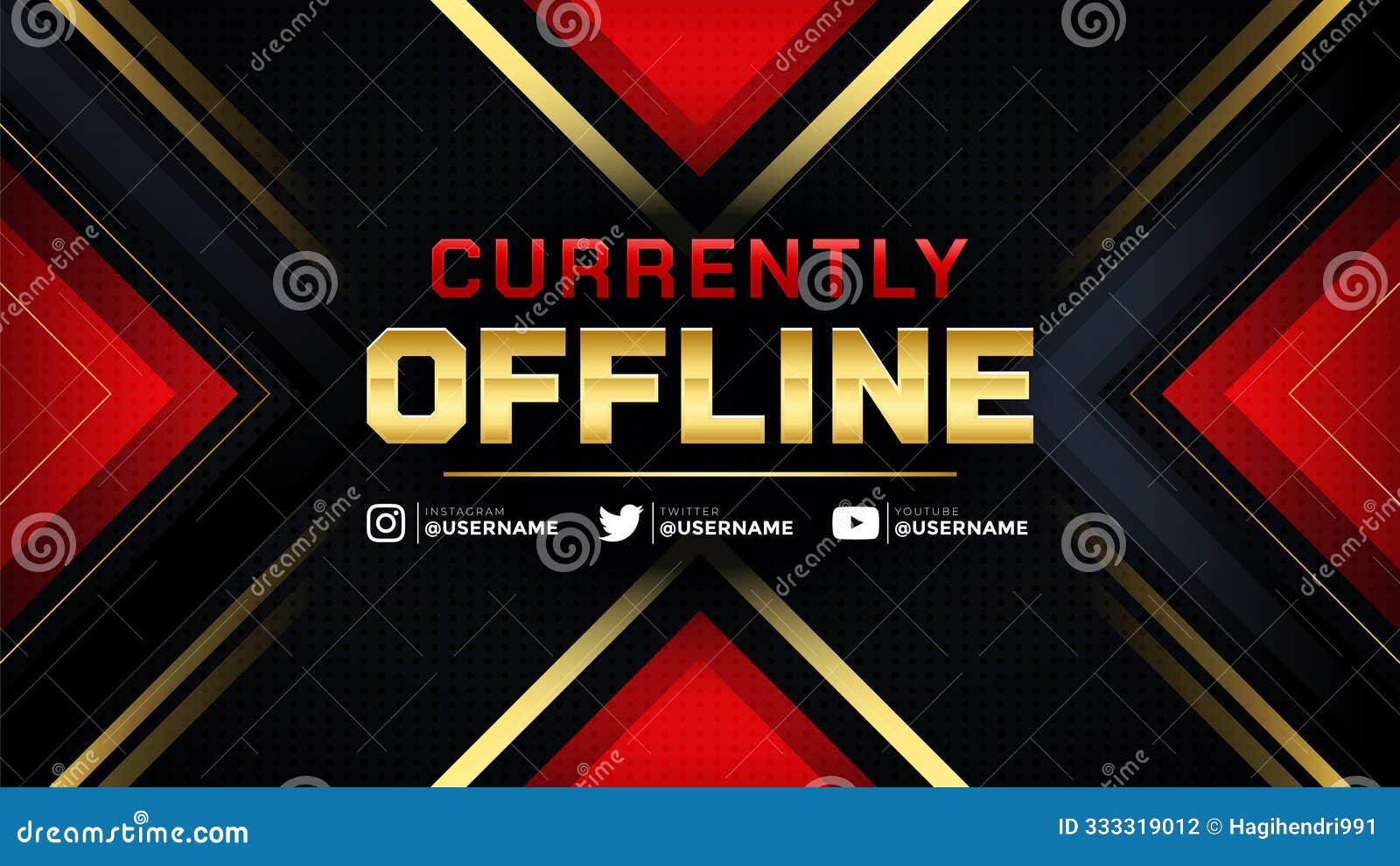 Red and Black Abstract Gaming Stream Offline Banner Stock Vector ...