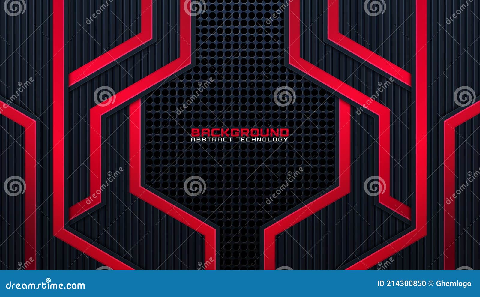 Red Black Abstract Metallic Frame Layout Design Tech Innovation Concept ...