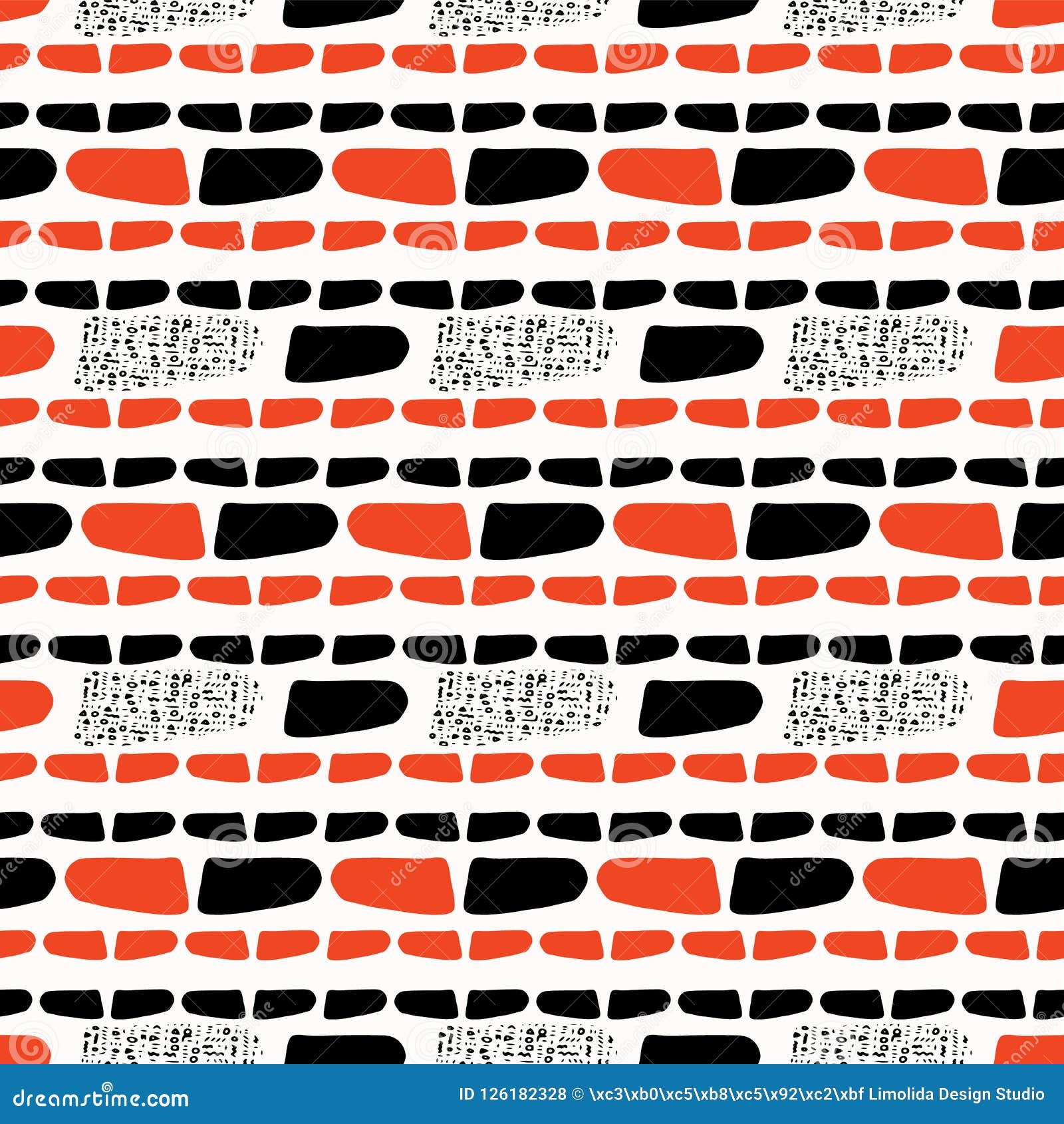 Red and Black Abstract Stripes Cryptic Shapes Stock Vector ...