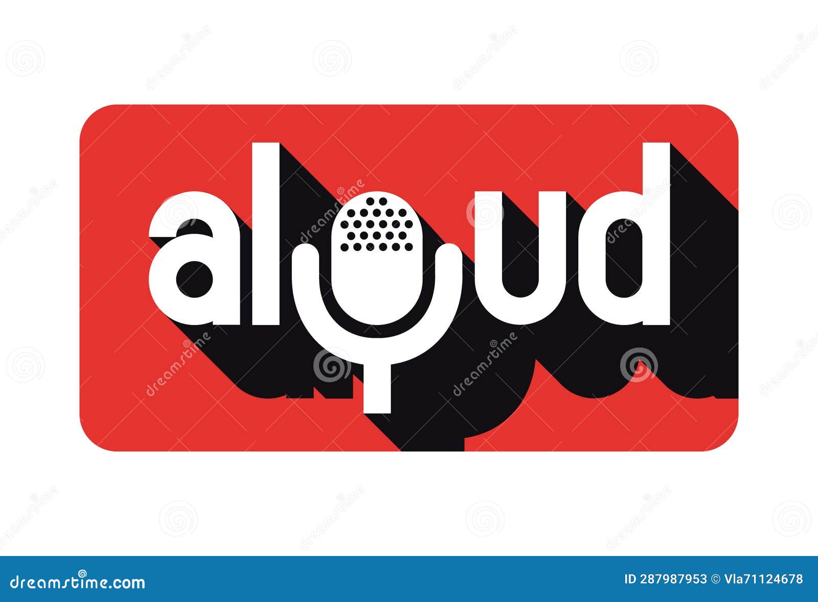 Red Black Aloud Logotype Template With Microphone Cartoon Vector ...