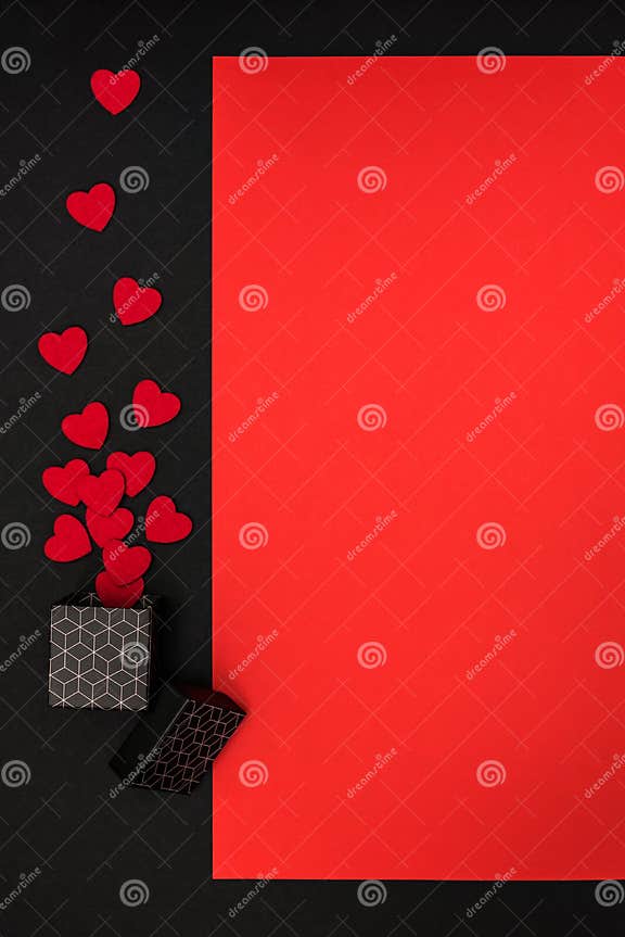 Red and Black Background with a Box with a Geometric Pattern Stock ...