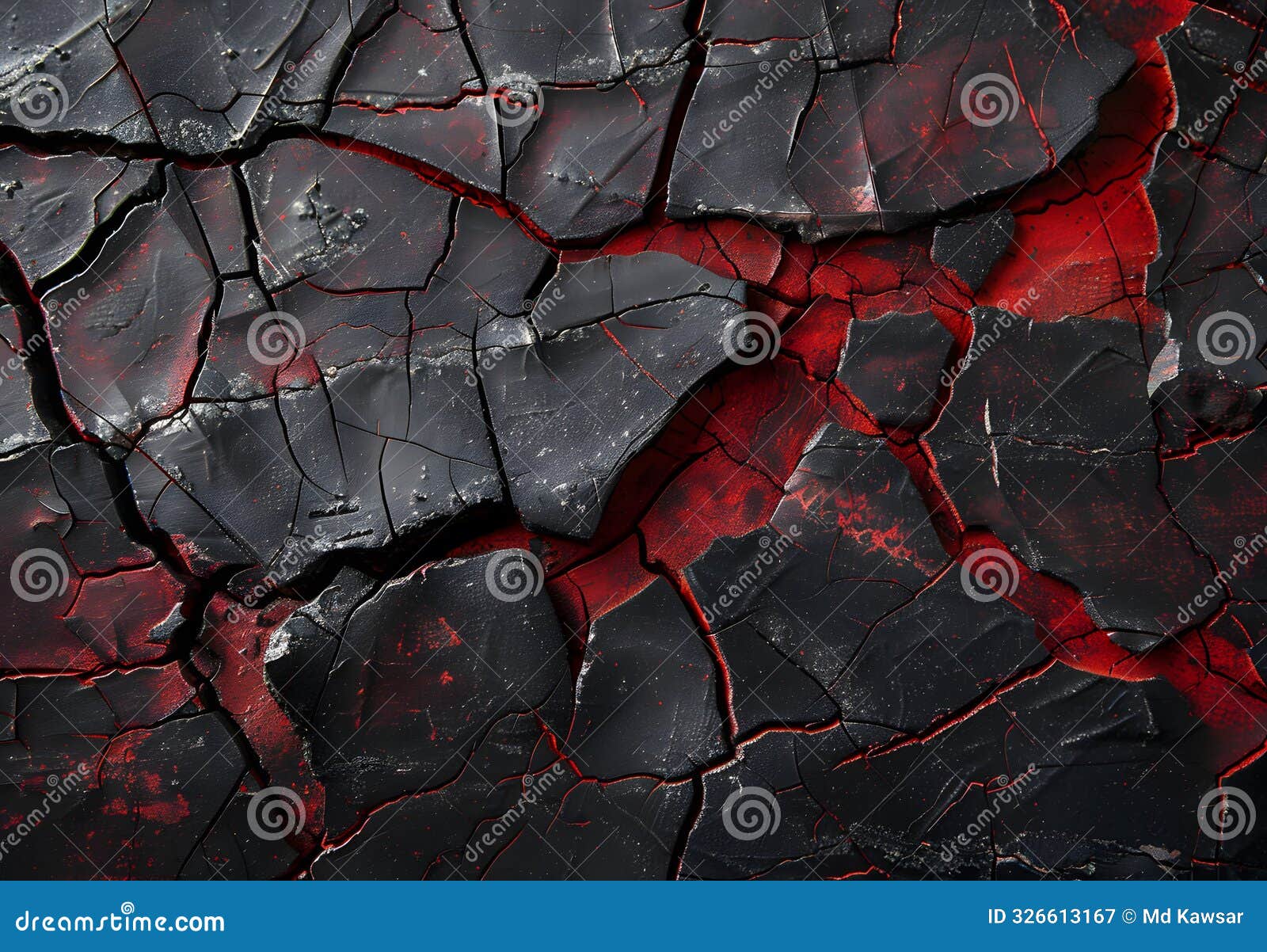 Abstract Red & Black Cracked Texture Stock Illustration - Illustration ...