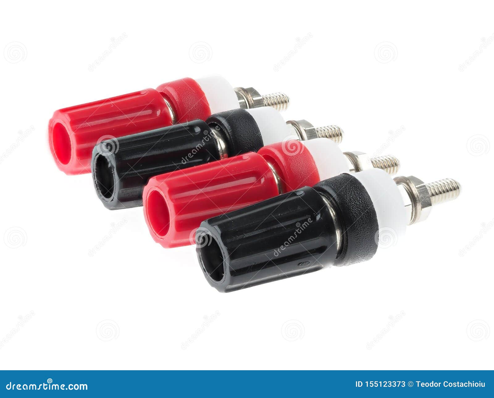 Red and Black Banana Sockets Stock Image - Image of black, component ...