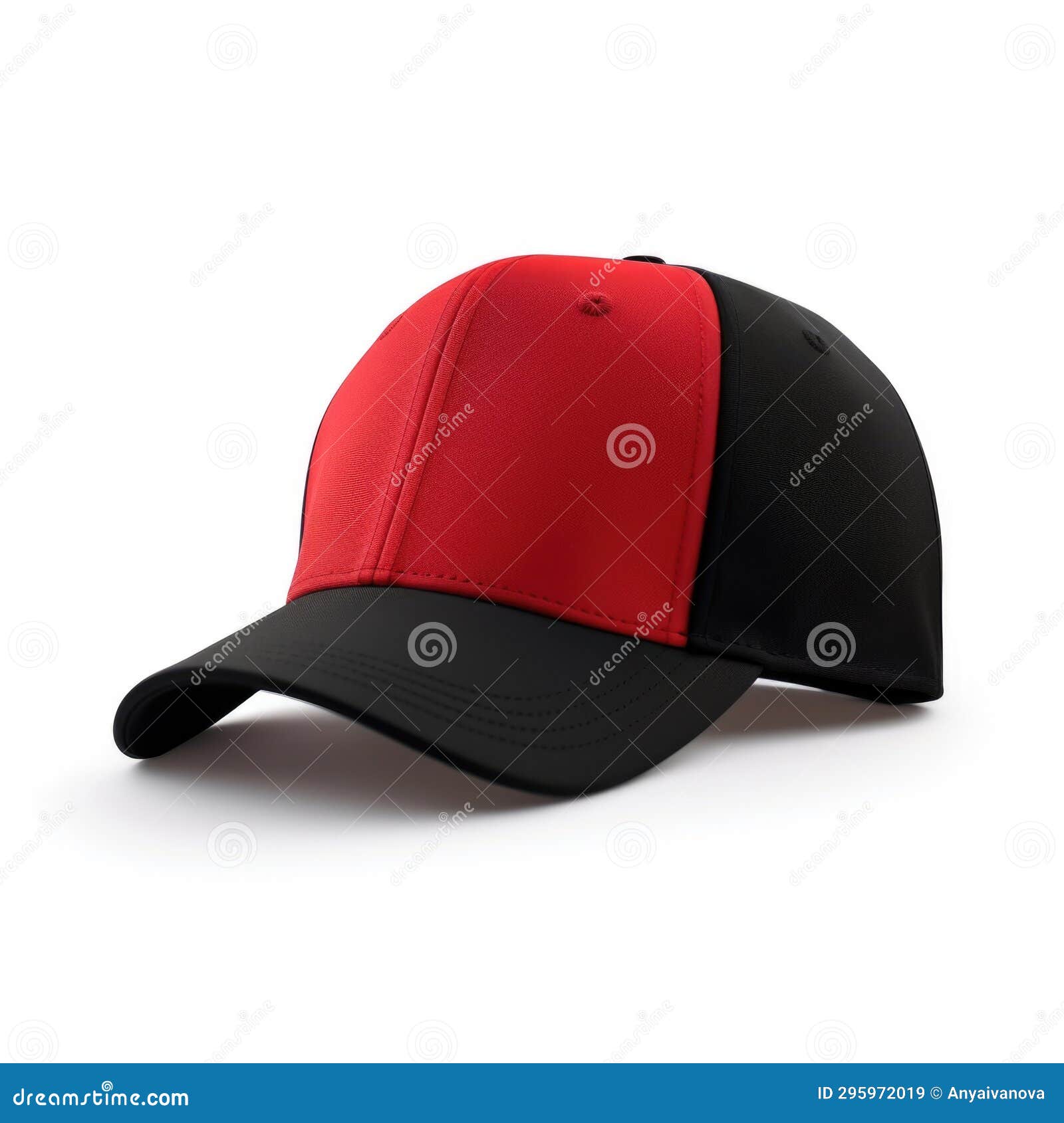 A Red and Black Baseball Cap on a White Background Stock Image - Image ...