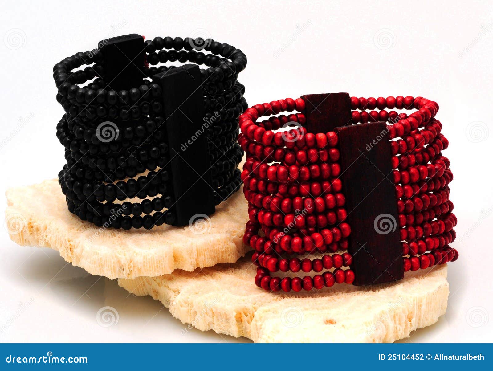 Red and Black Beaded Bracelets Stock Photo - Image of present ...