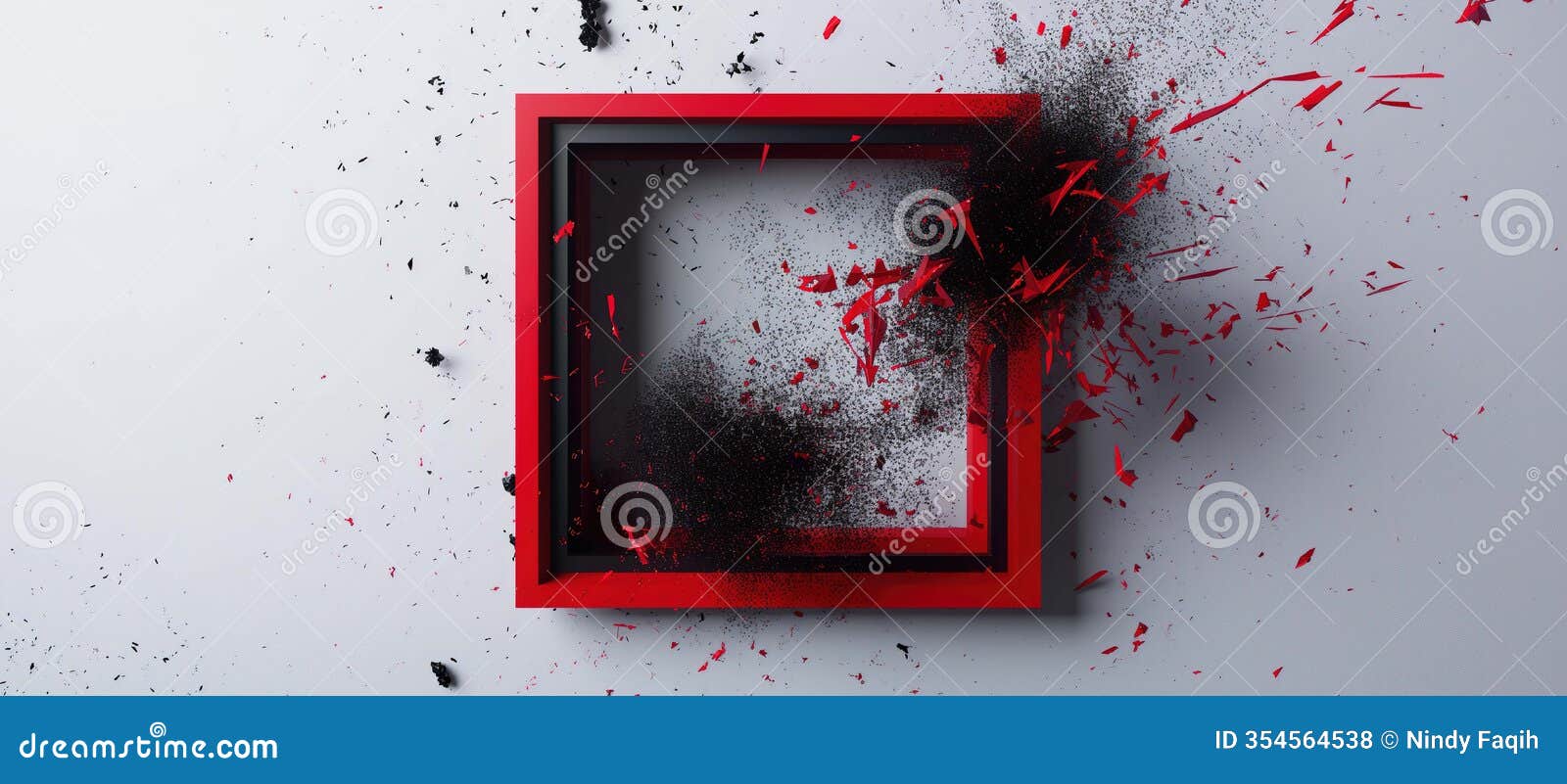 Red Black Box Frame Background, Splash Stock Illustration ...