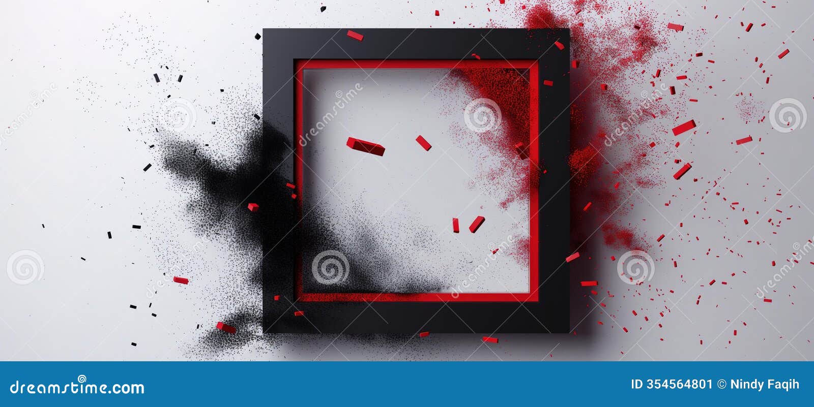 Red Black Box Frame Background, Splash Stock Illustration ...