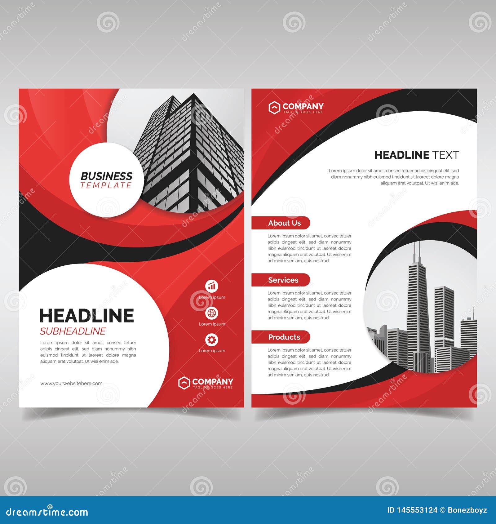 Red and Black Business Flyer Template Stock Vector - Illustration of ...