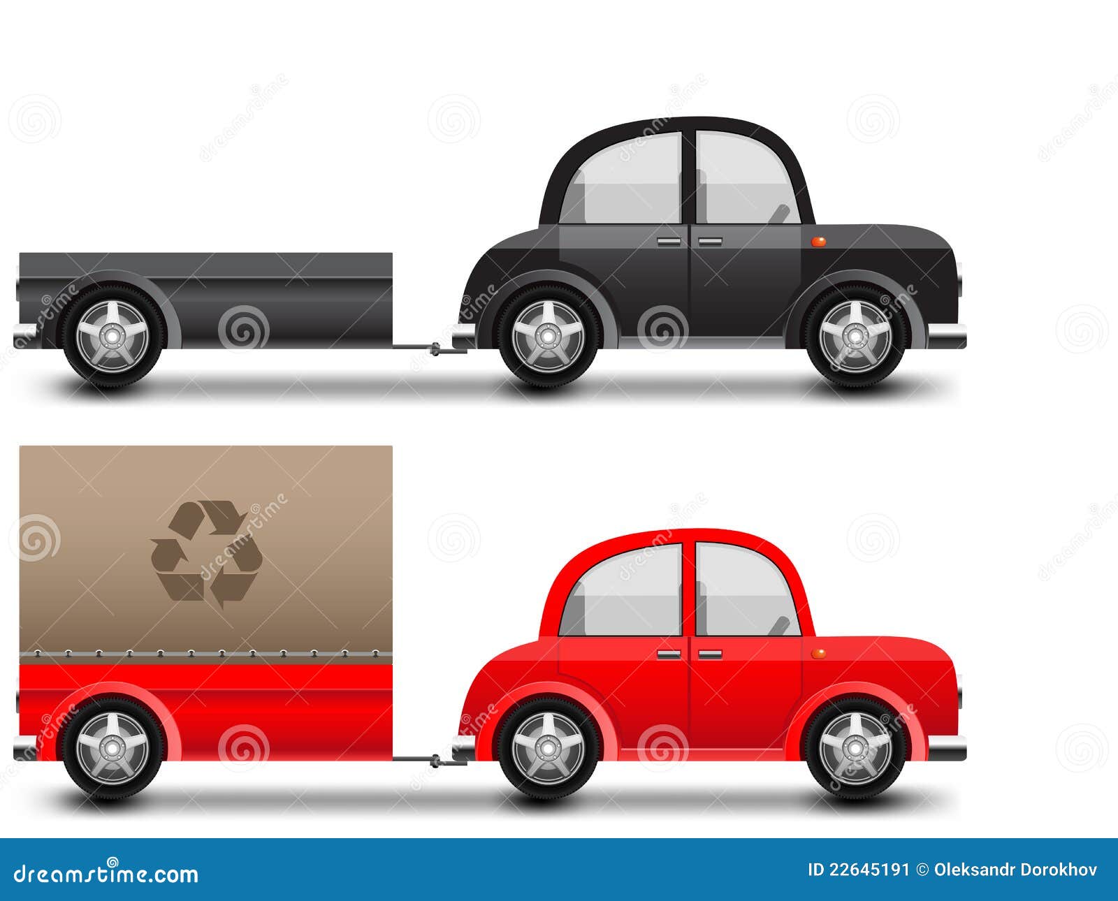 Red and Black Car with Trailer Stock Vector - Illustration of clip ...