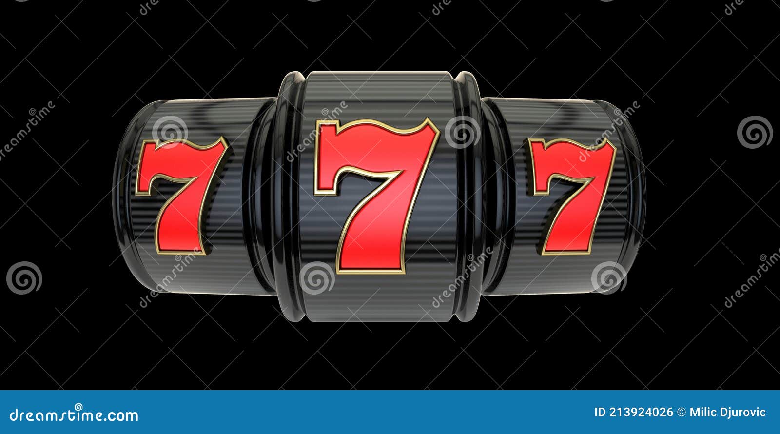 Red Black 777 Casino Jackpot 3D Stock Illustration - Illustration of ...