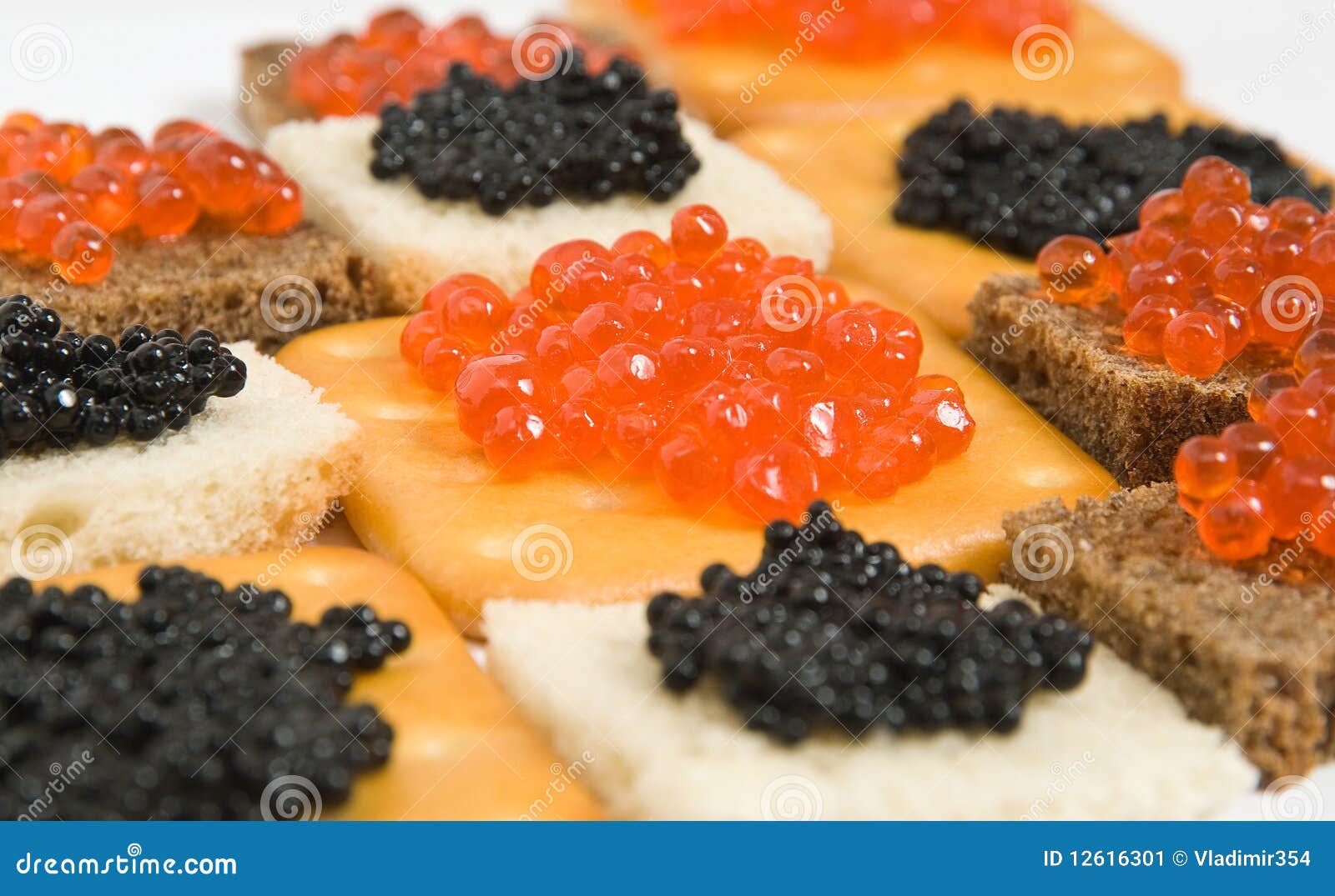 Red and black caviar stock image. Image of food, bread - 12616301