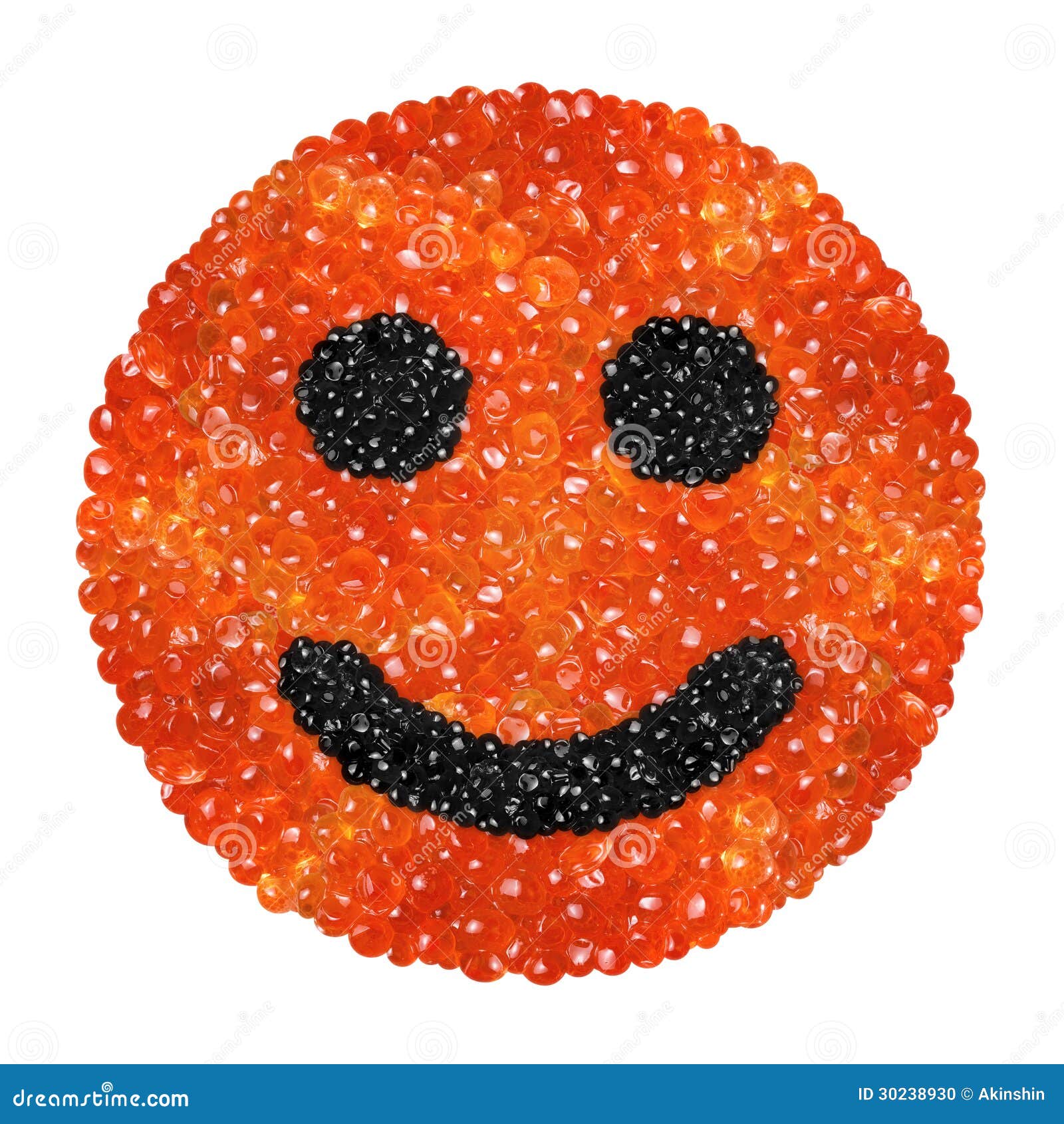 Red and Black Caviar in the Form of a Smiling Face Stock Photo - Image ...