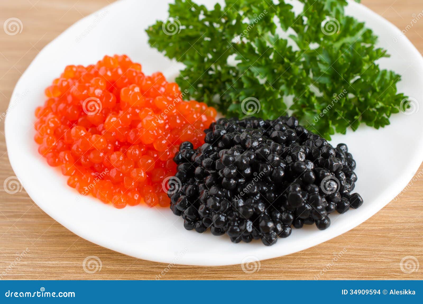 Red and Black Caviar is in a Serving Plate Stock Photo - Image of macro ...