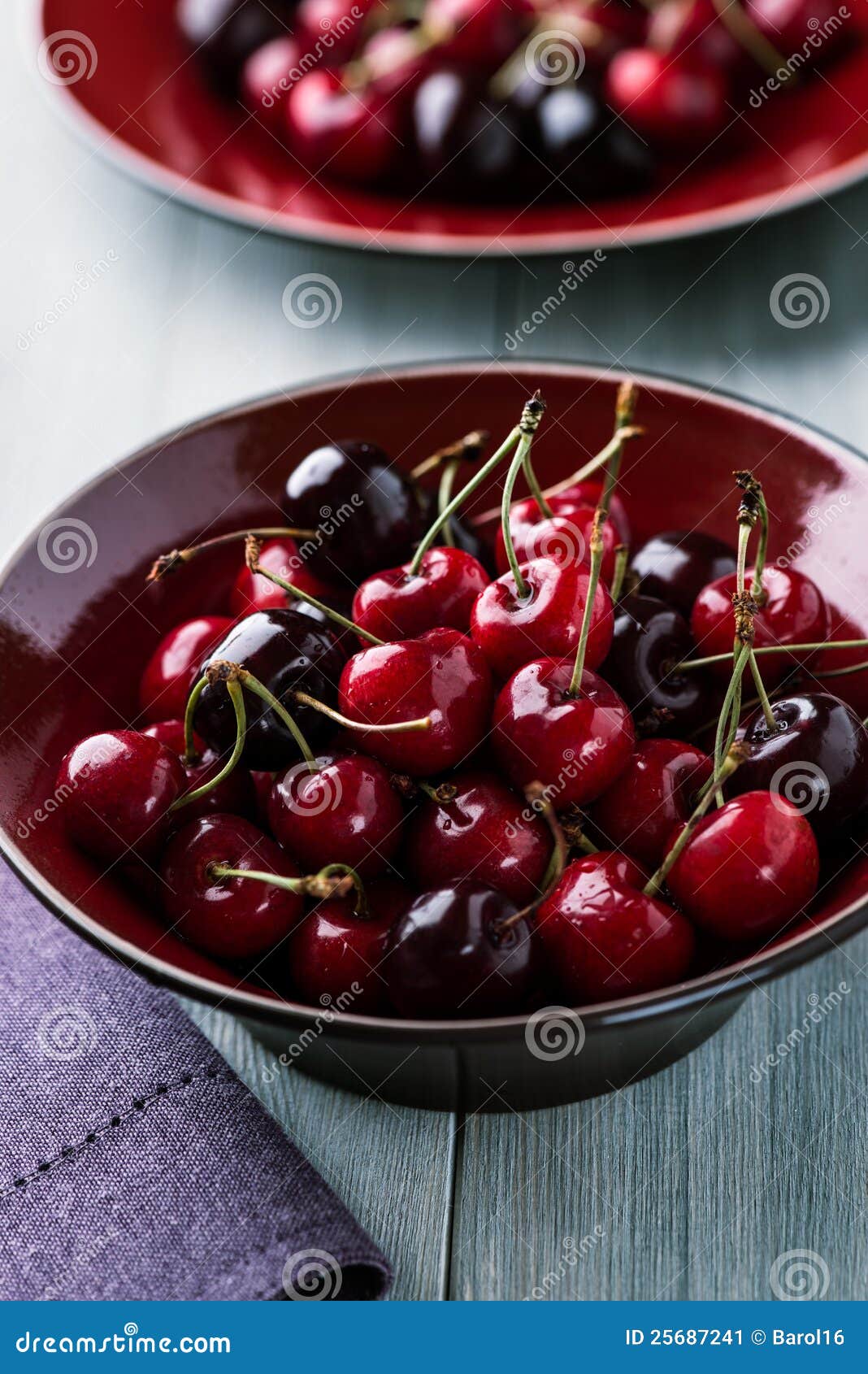 Red and black cherries stock image. Image of fruits, ingredients - 25687241