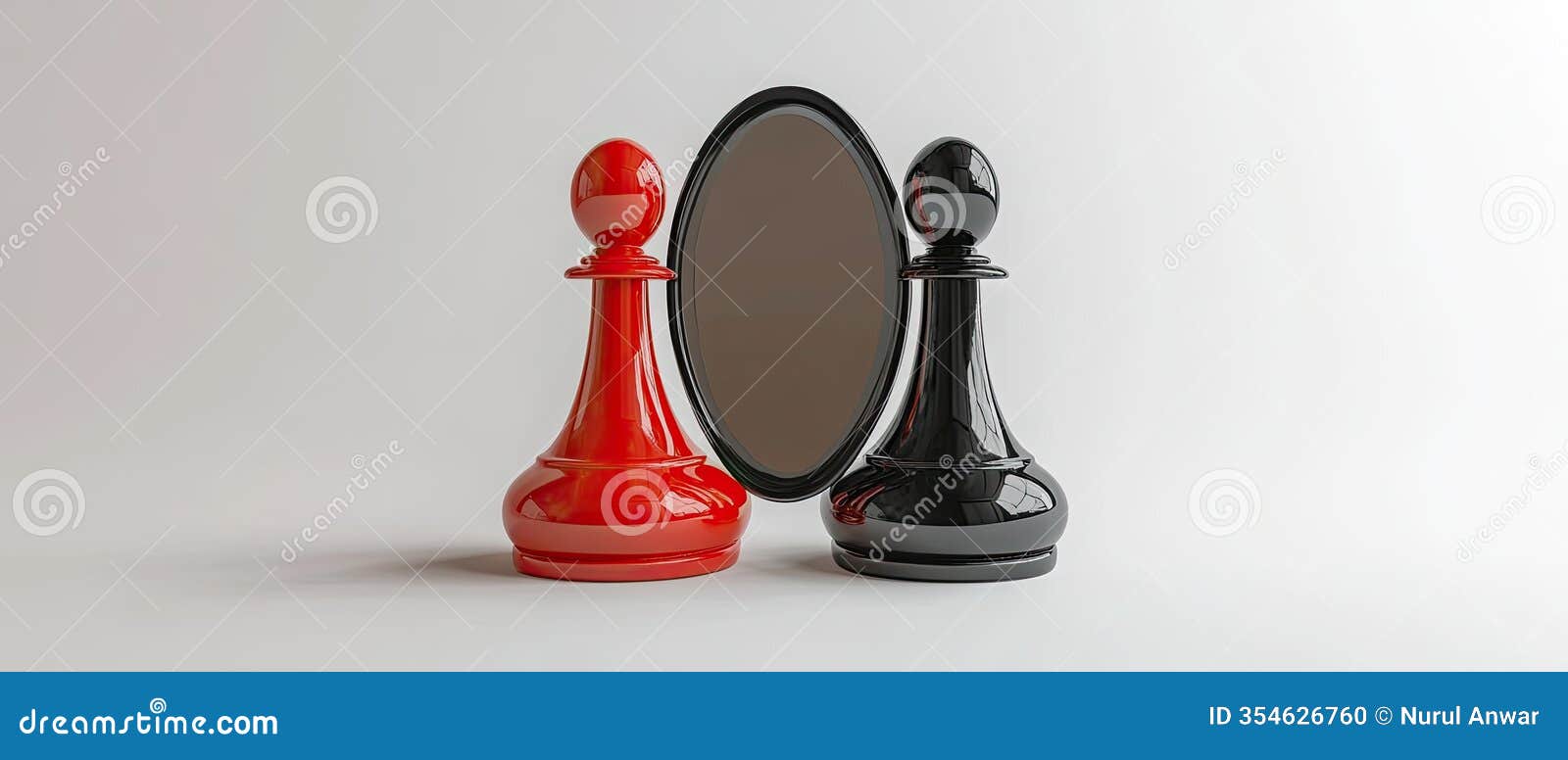 "CHESS PIECES in RED and BLACK with MIRROR REFLECTION" Stock ...