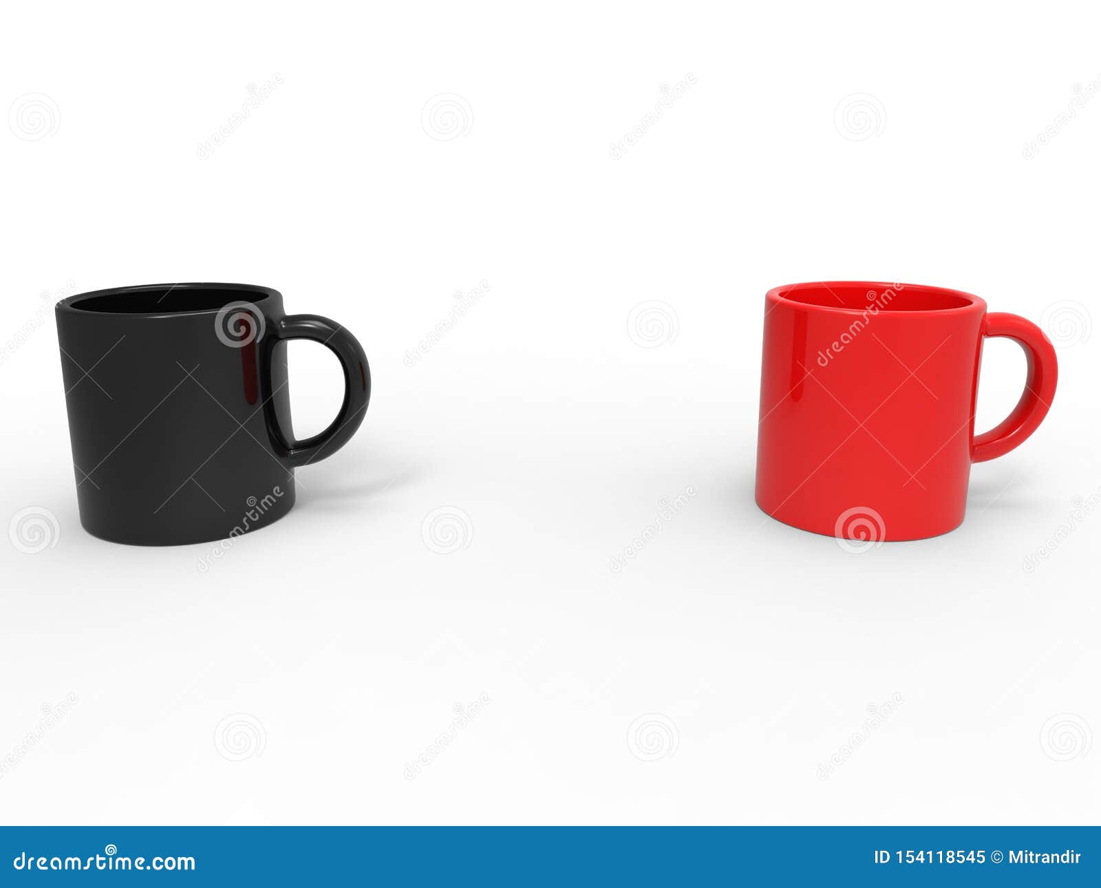 Red and black coffee mugs stock illustration. Illustration of brand ...